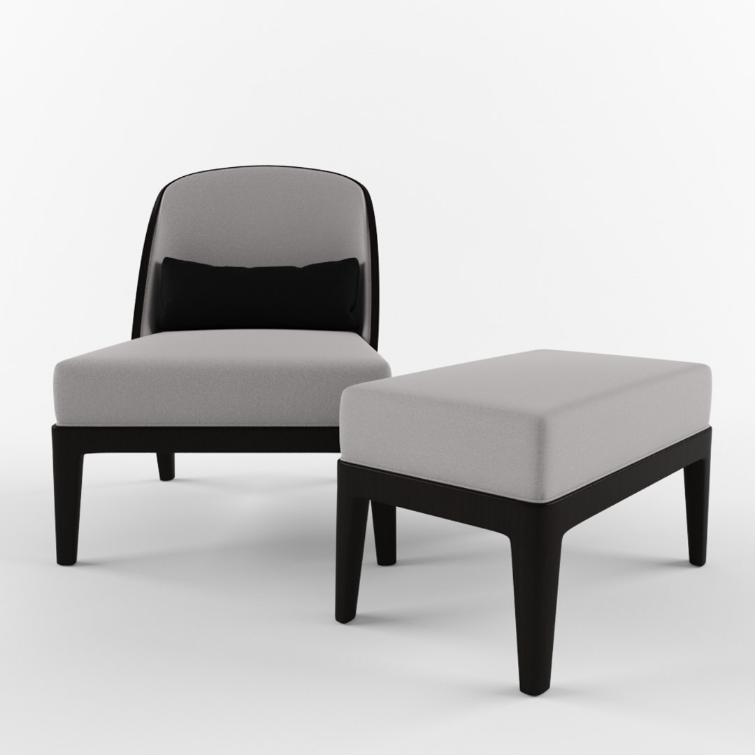 3D Chair Ottoman Model - TurboSquid 1183114