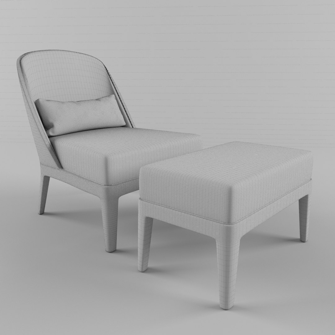 3D Chair Ottoman Model - TurboSquid 1183114
