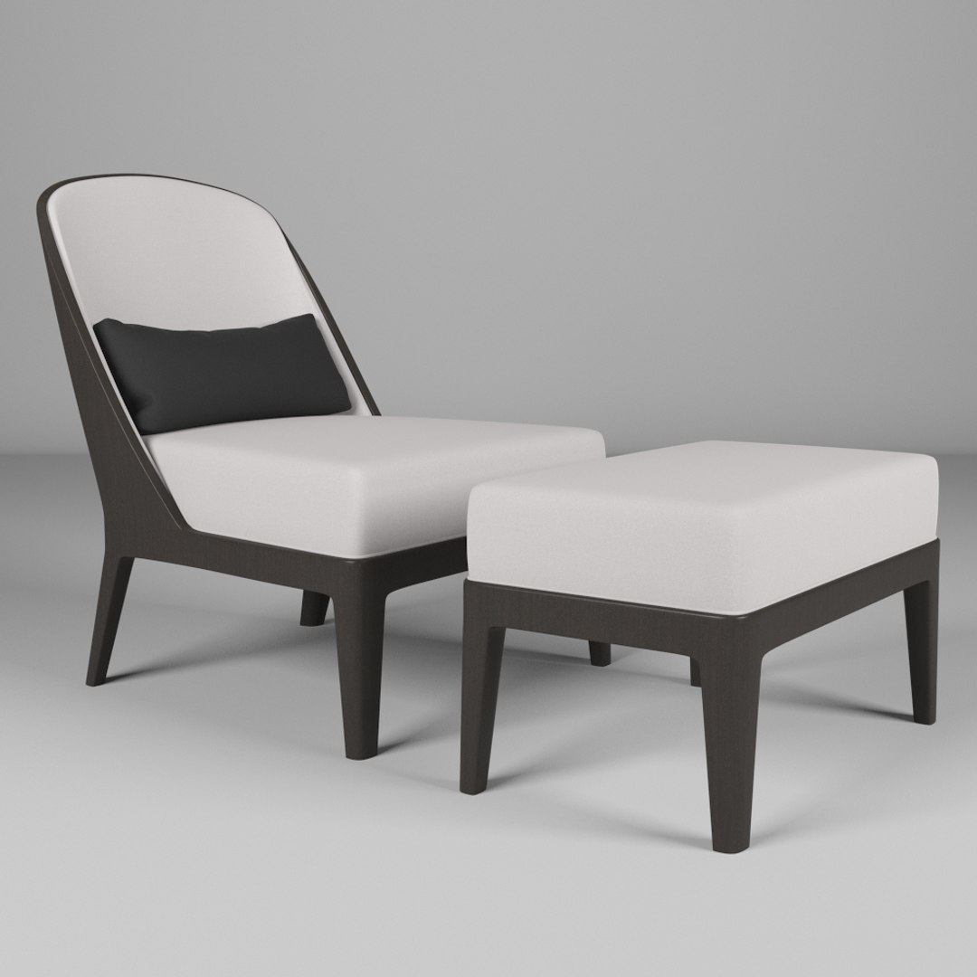 3D Chair Ottoman Model - TurboSquid 1183114