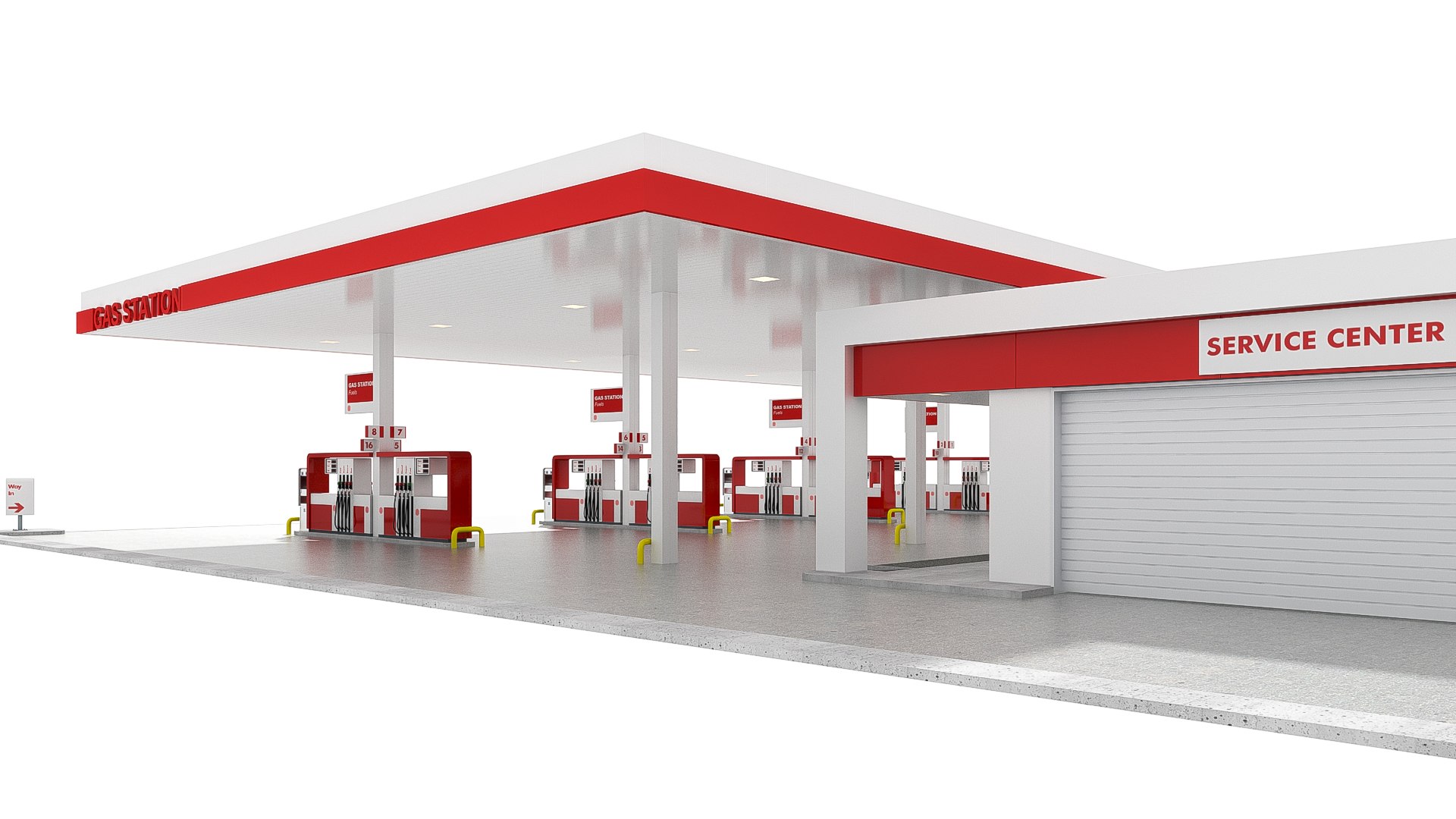 3D Model Gas Station Collection - TurboSquid 1940163