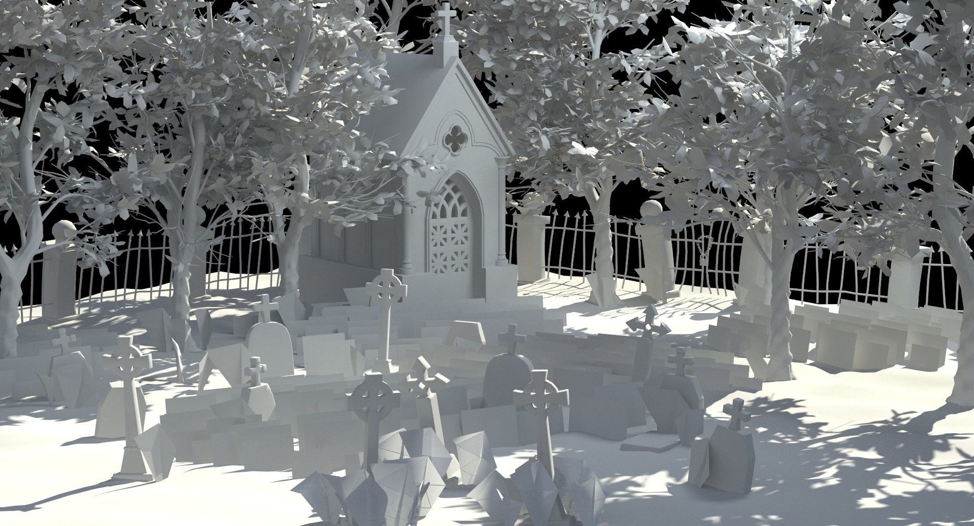Cartoon Cemetery Model - TurboSquid 1310992