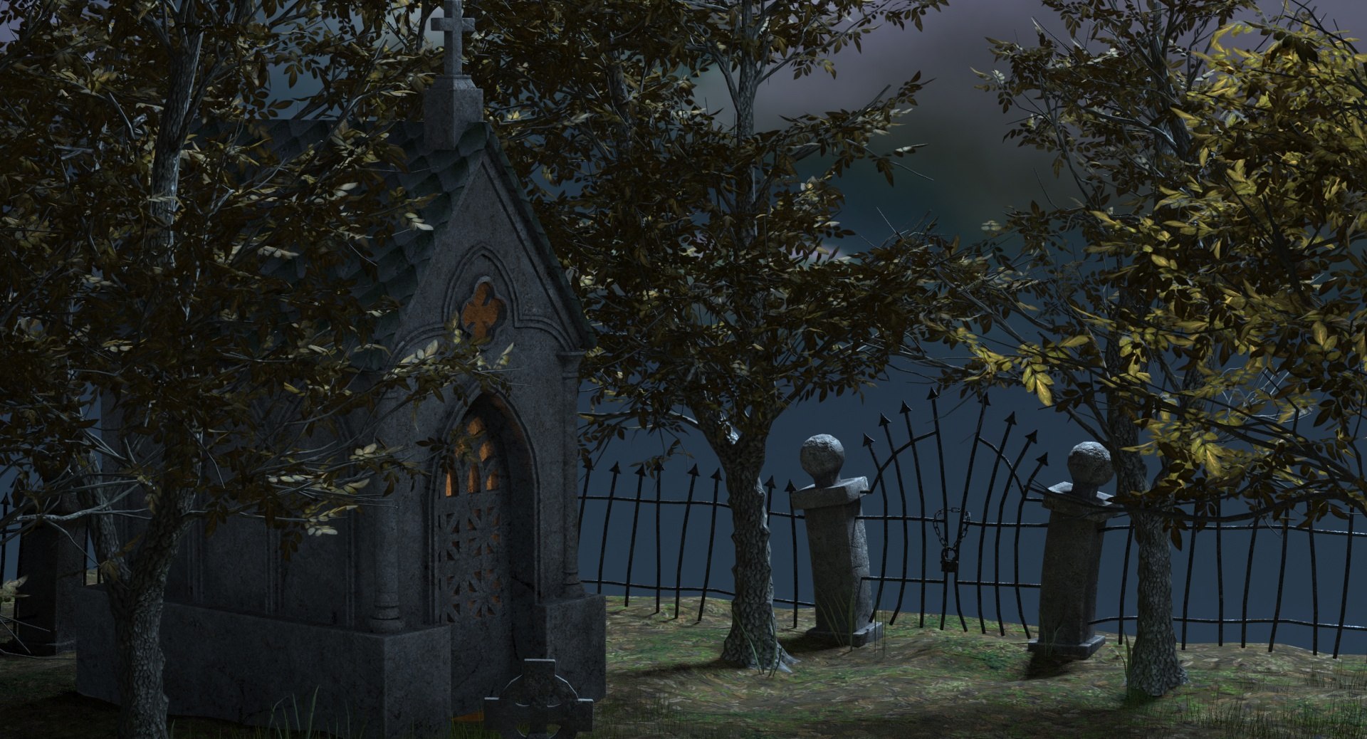 Cartoon Cemetery Model - TurboSquid 1310992