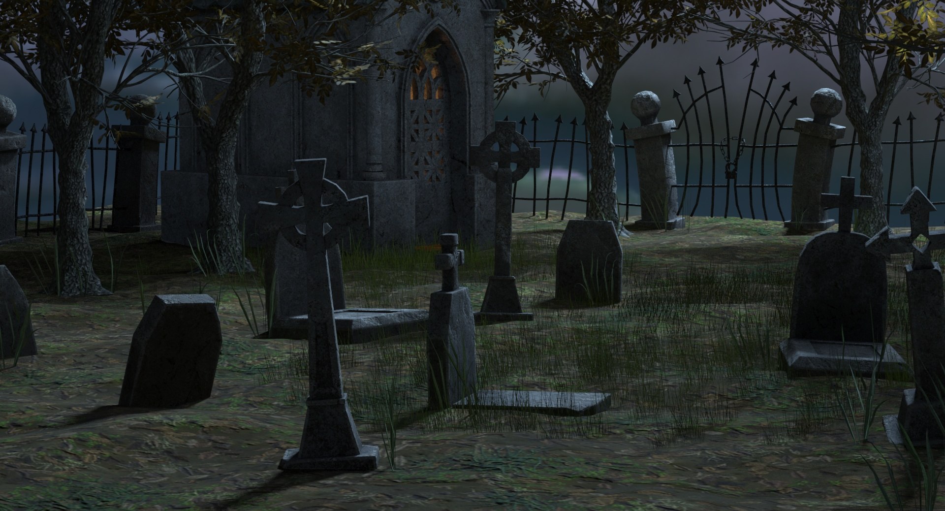 Cartoon Cemetery Model - TurboSquid 1310992