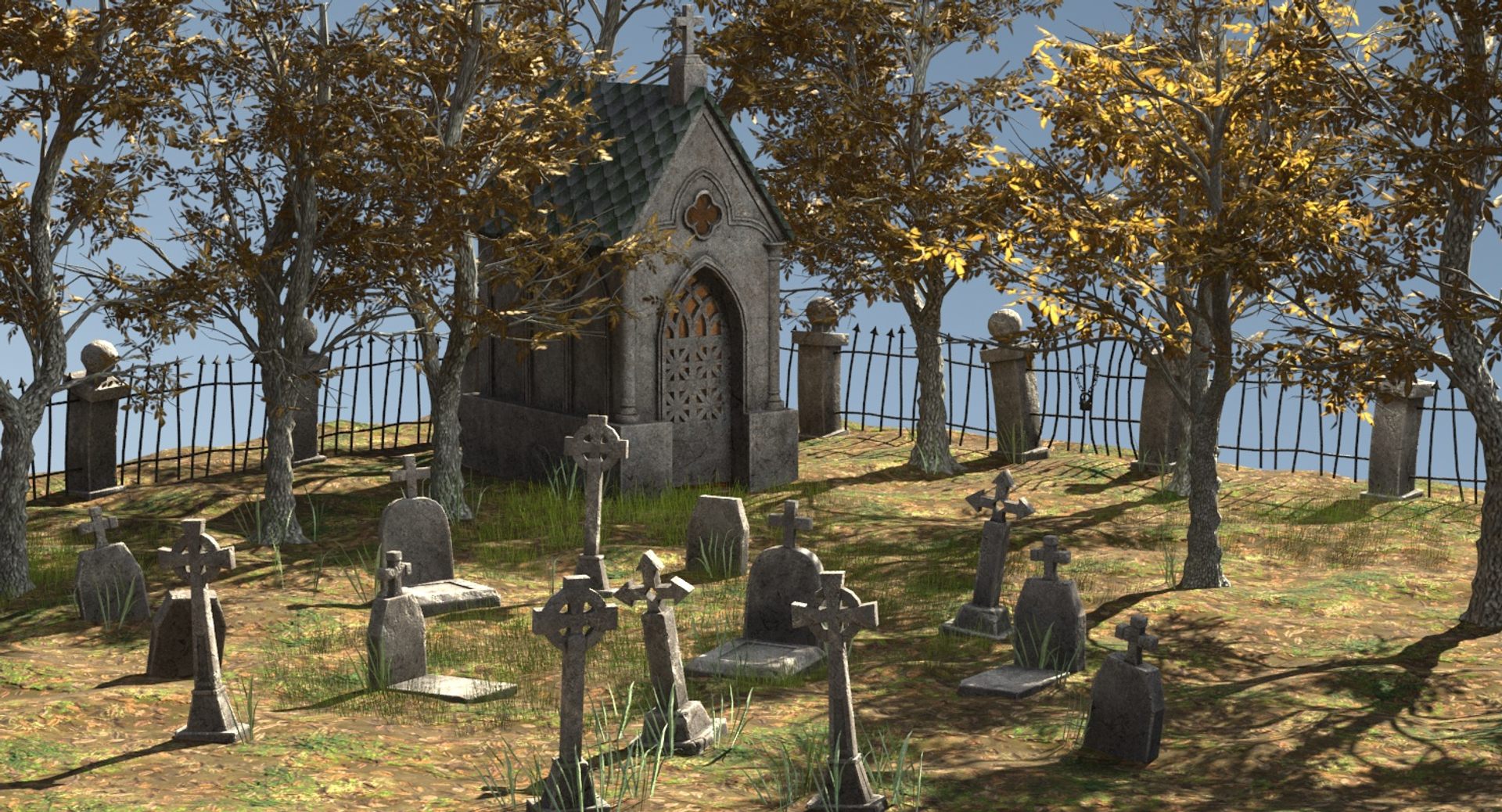 Cartoon Cemetery Model - TurboSquid 1310992