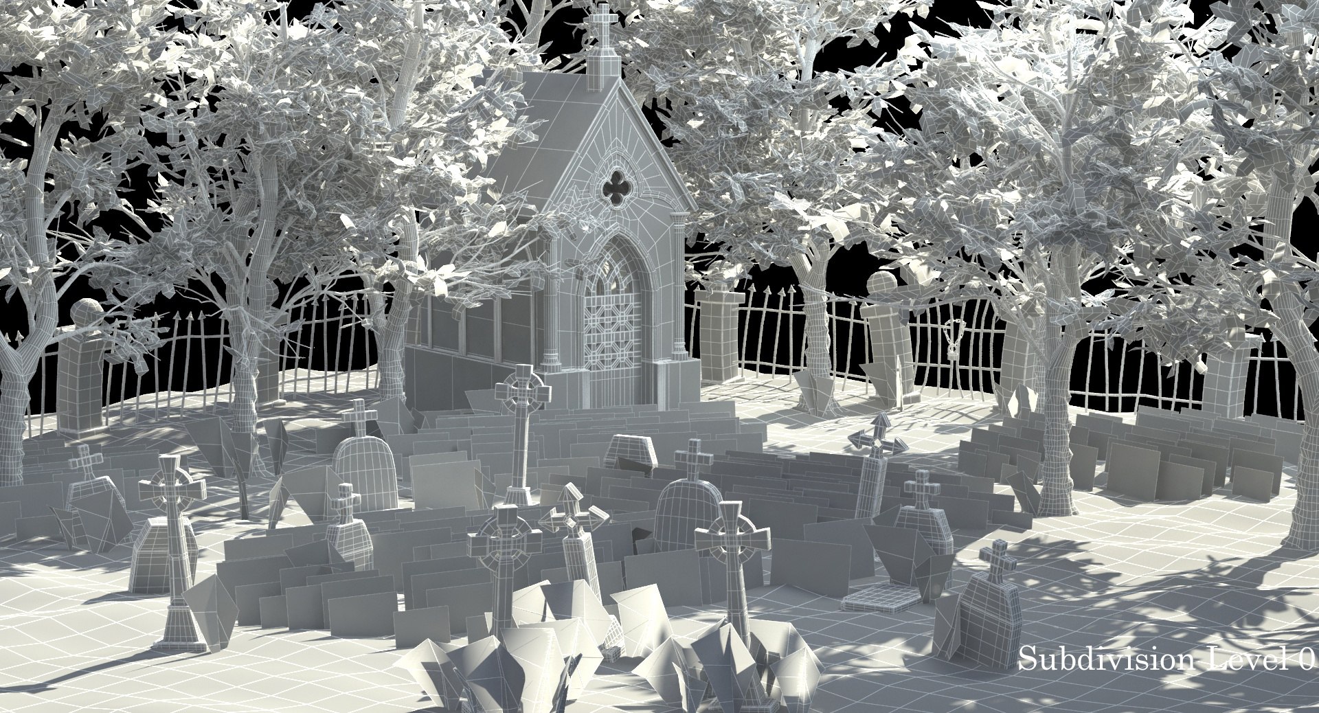 Cartoon Cemetery Model - TurboSquid 1310992