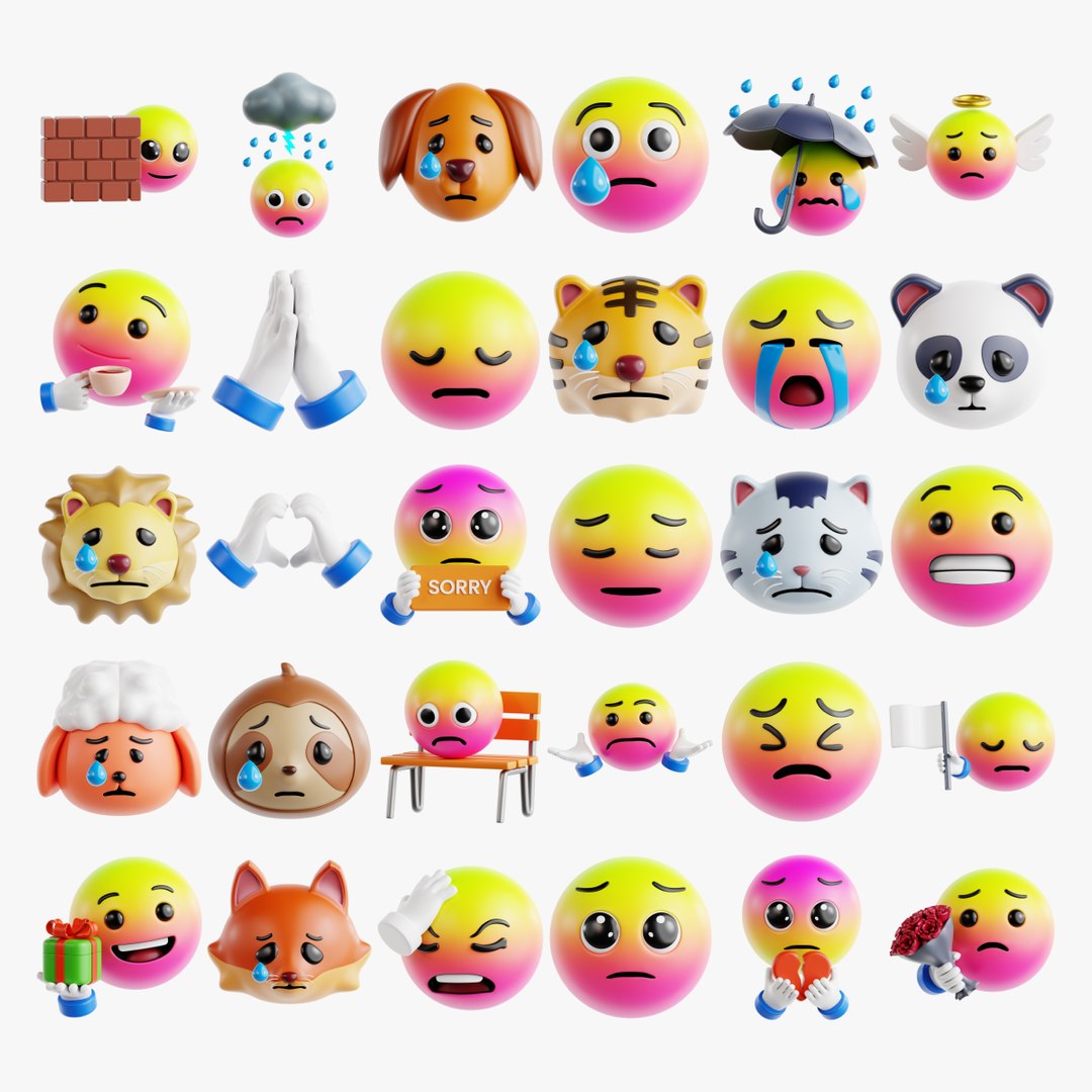 Sorry Emoji 3D Collection 3D - TurboSquid 2423060