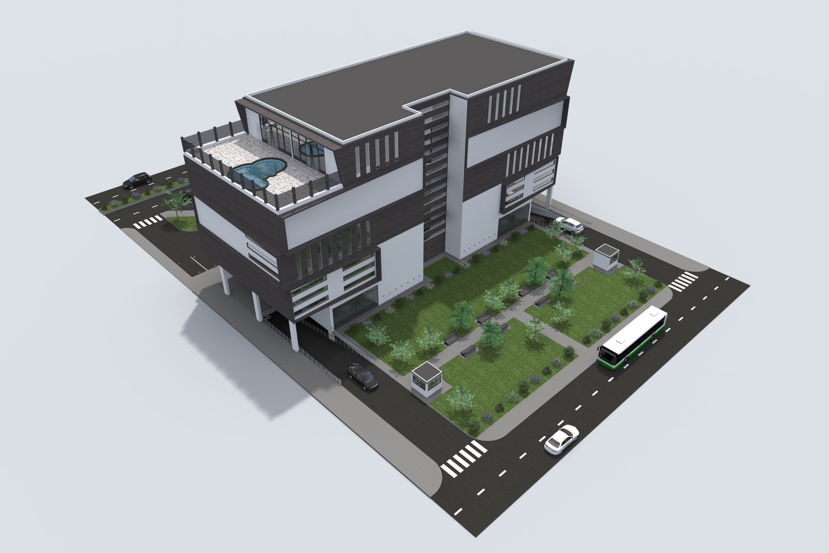 Building Exterior Mall Shopping 3D Model - TurboSquid 1178193