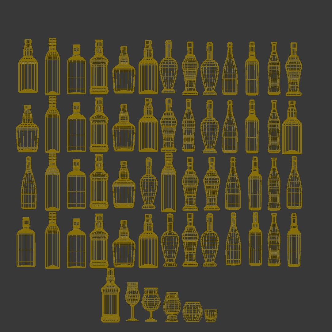 Bottles Alcohol 3D Model - TurboSquid 1452053