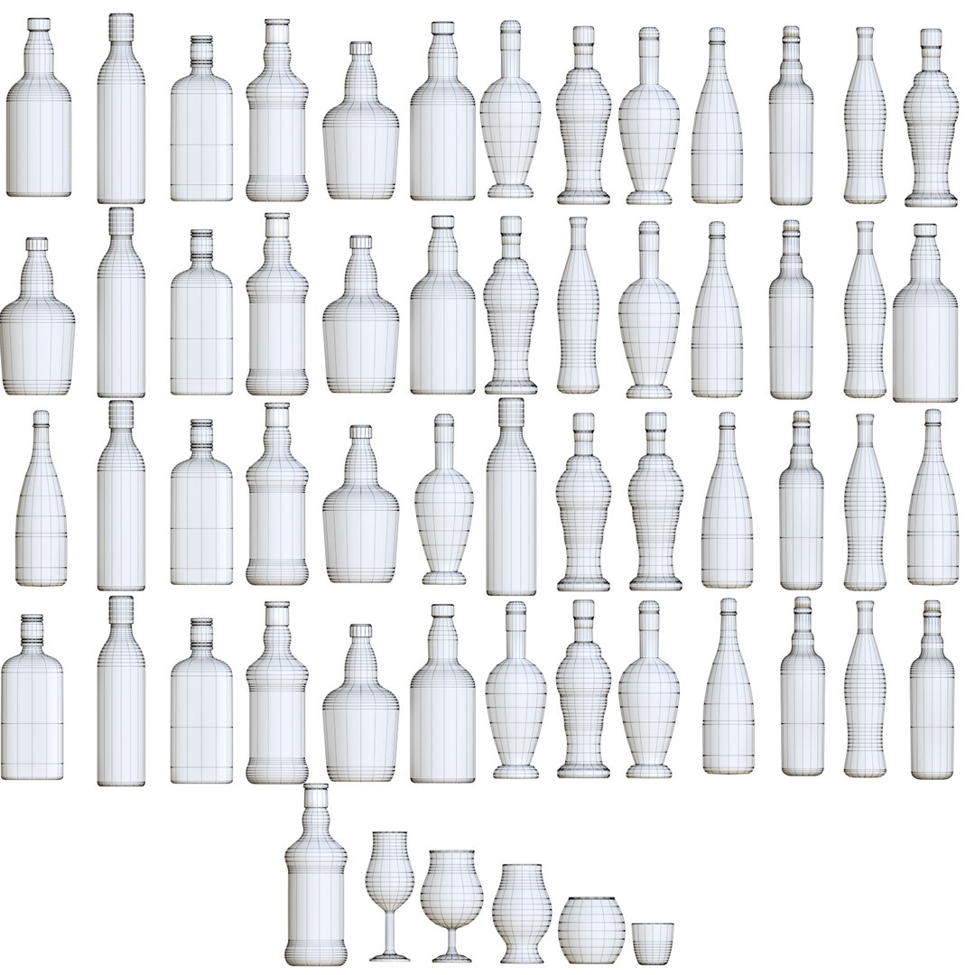 Bottles Alcohol 3D Model - TurboSquid 1452053