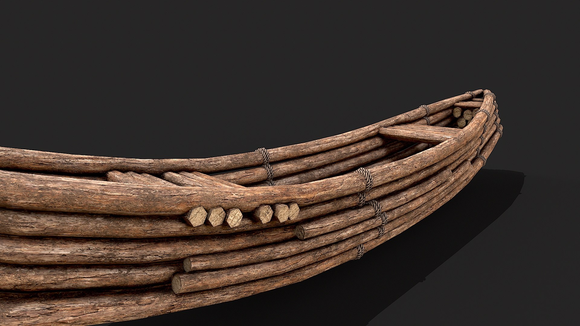 3D Primitive Wooden Raft Survival Boat PBR Collection Model ...