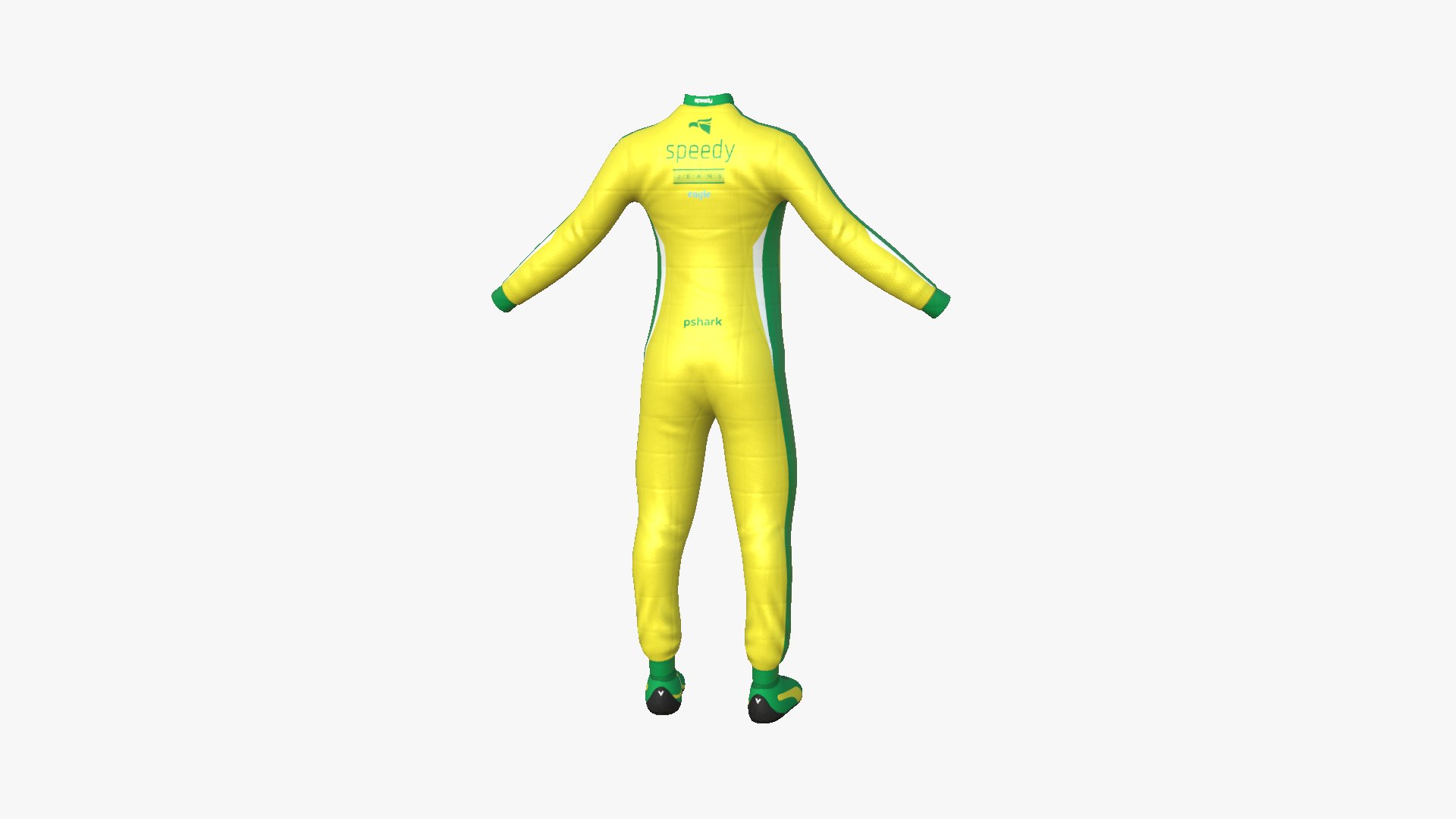 3D Racing Pilot Uniform A04 Yellow - Character Clothing Design Model ...