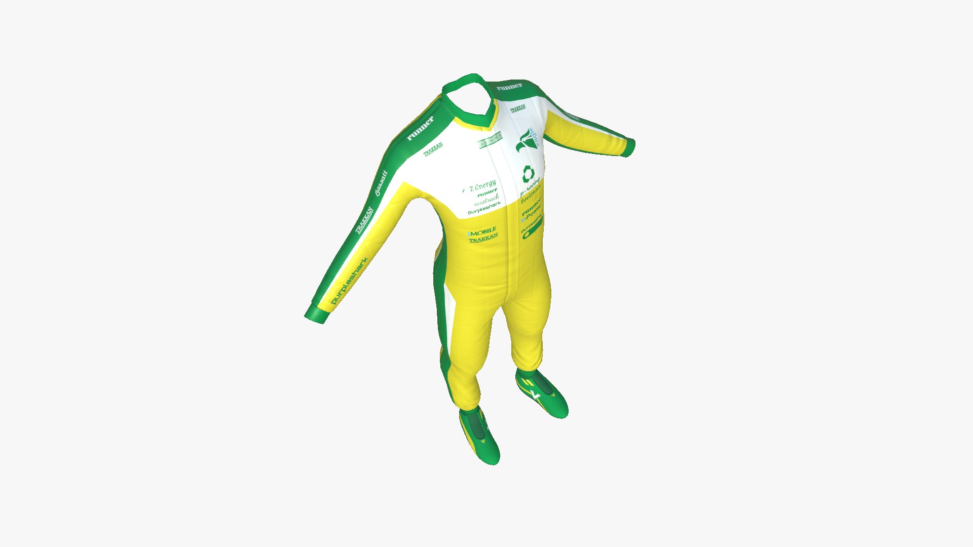 3D Racing Pilot Uniform A04 Yellow - Character Clothing Design model ...
