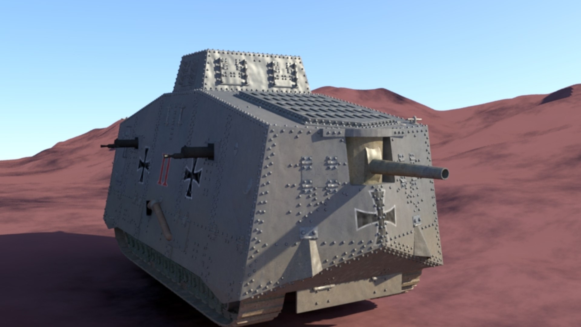 A7v Sturmpanzerwagen German Tank 3d Ma
