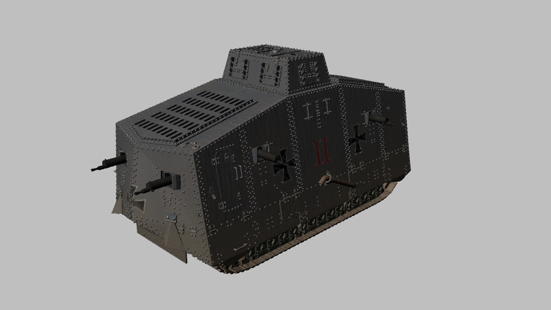 A7v Sturmpanzerwagen German Tank 3d Ma
