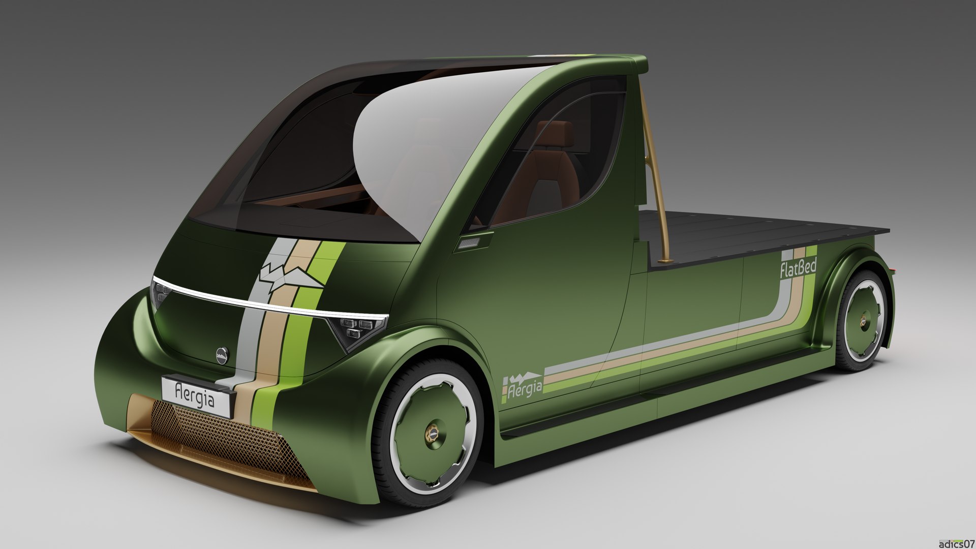 3D Aergia CargoVan And Aergia FlatBed Original Utility Vehicles ...