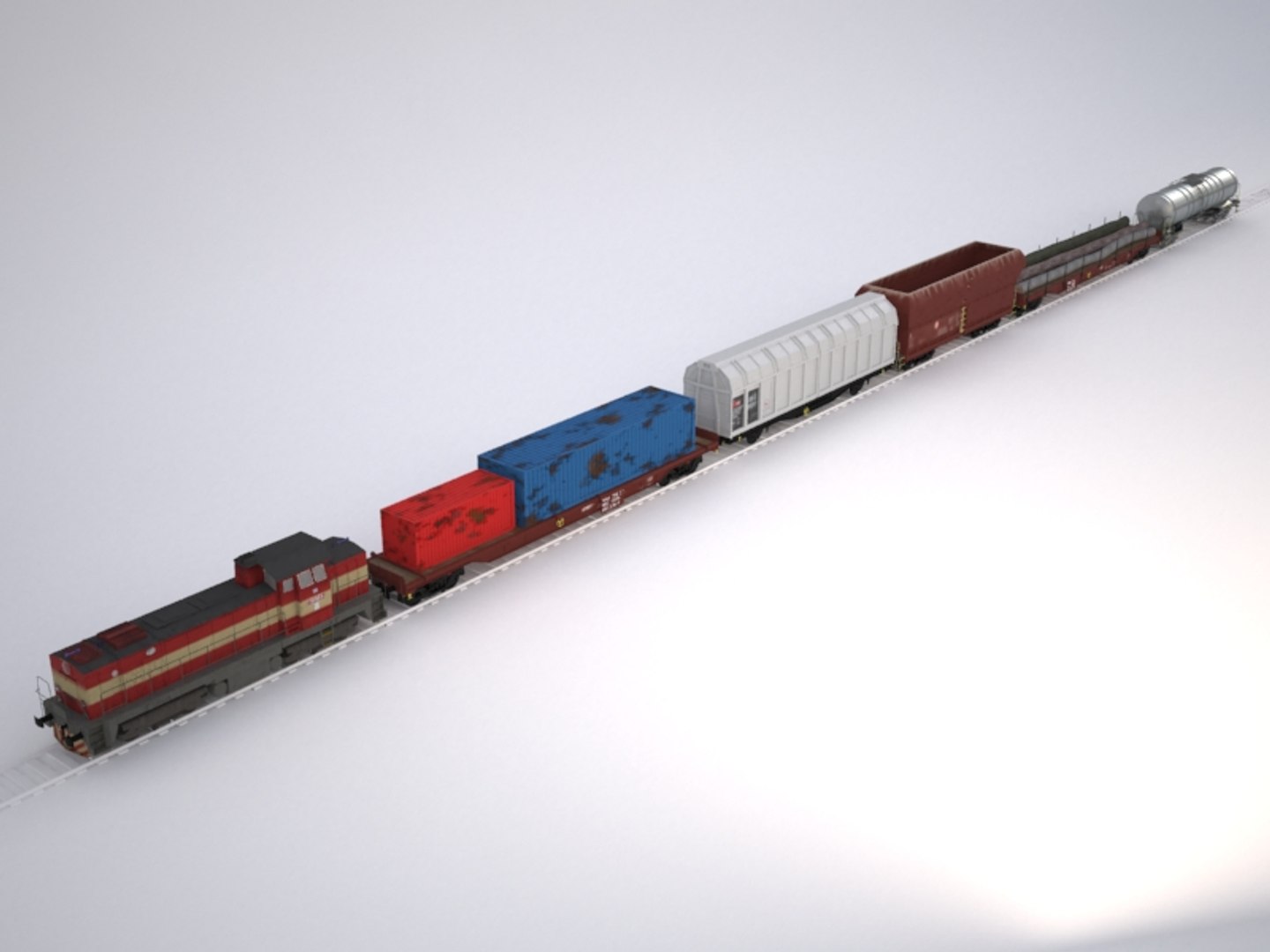 3d model goods train