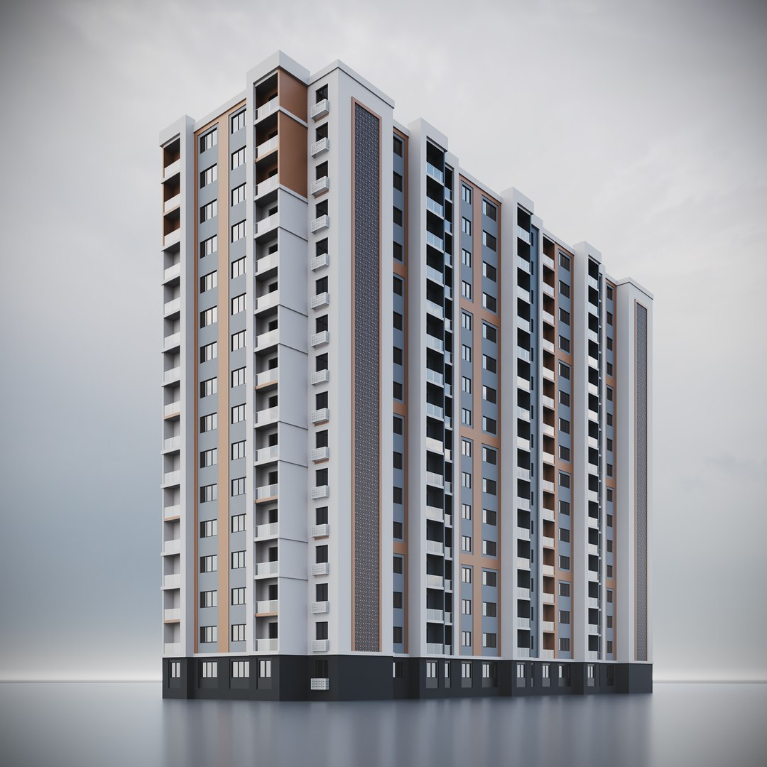 3D Residential Building 001 model - TurboSquid 2059249