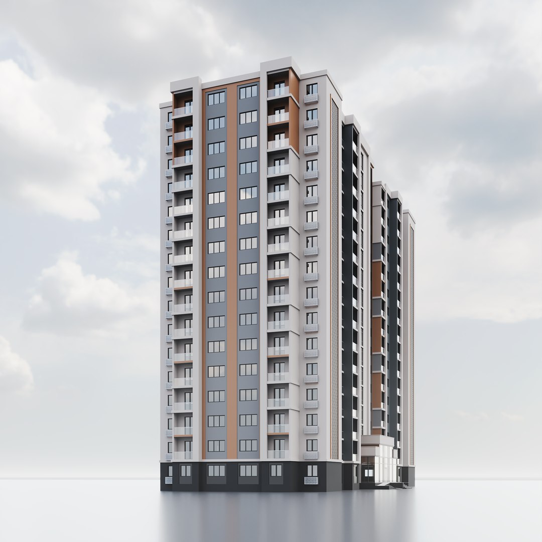 3D Residential Building 001 model - TurboSquid 2059249