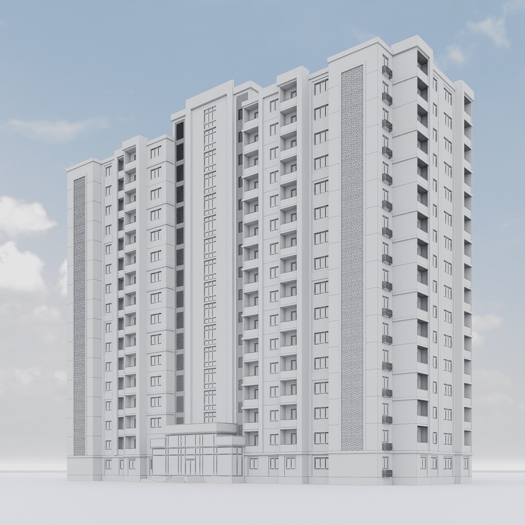 3D Residential Building 001 model - TurboSquid 2059249