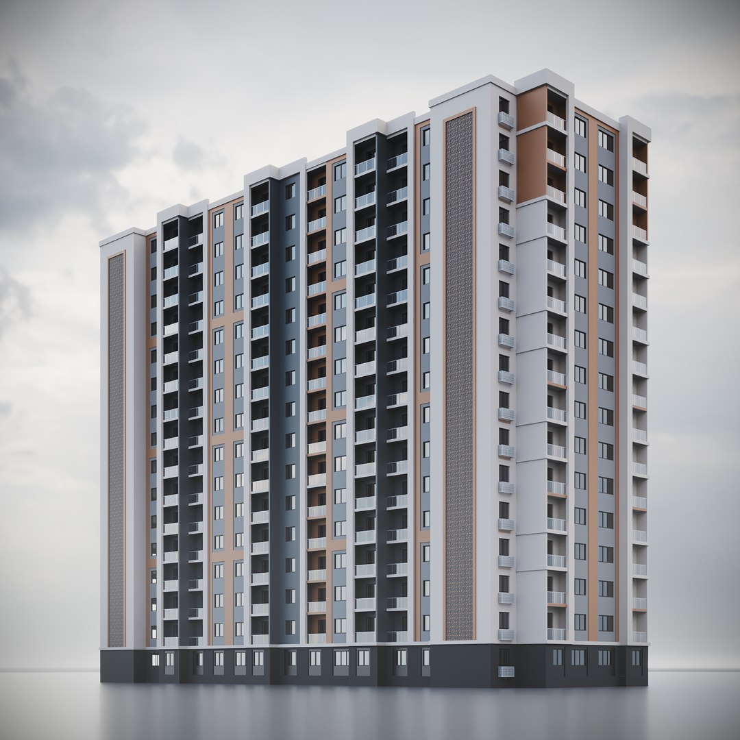 3D Residential Building 001 model - TurboSquid 2059249