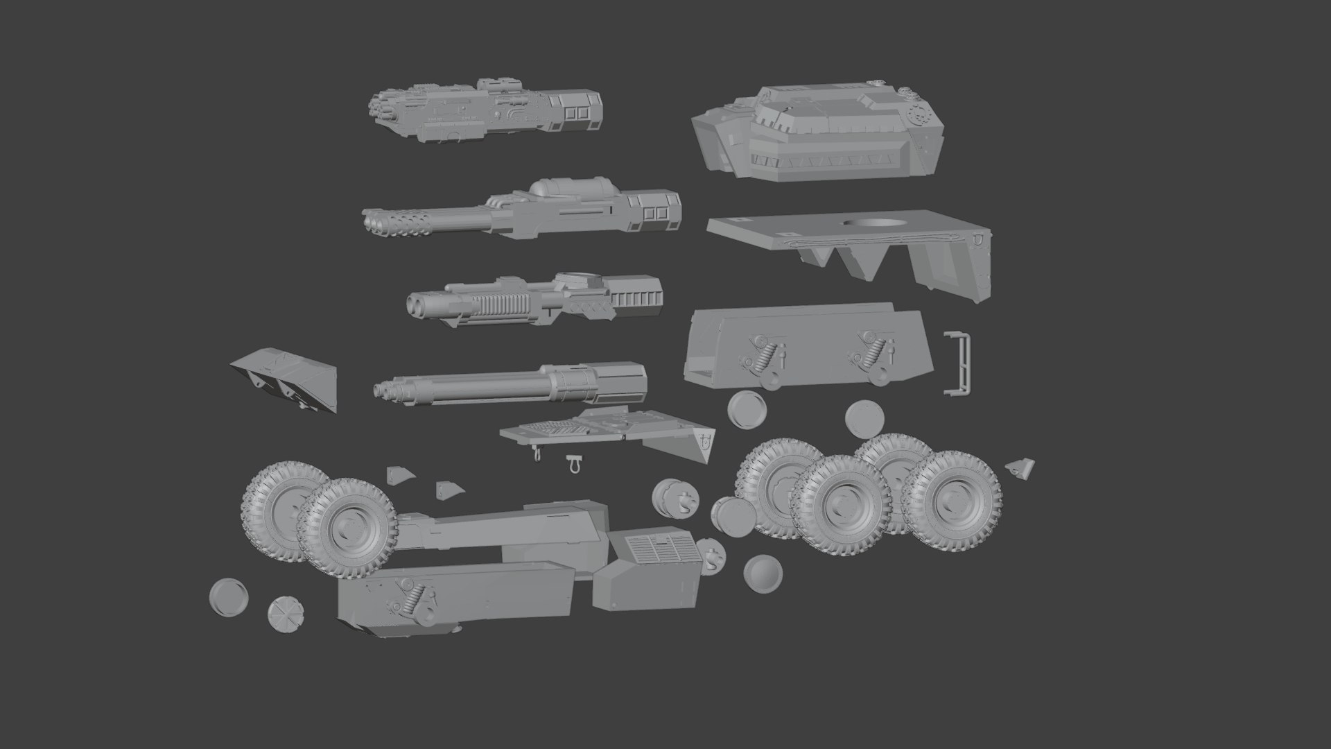 Tank Gun Turret 4 Variants 3D - TurboSquid 2272856