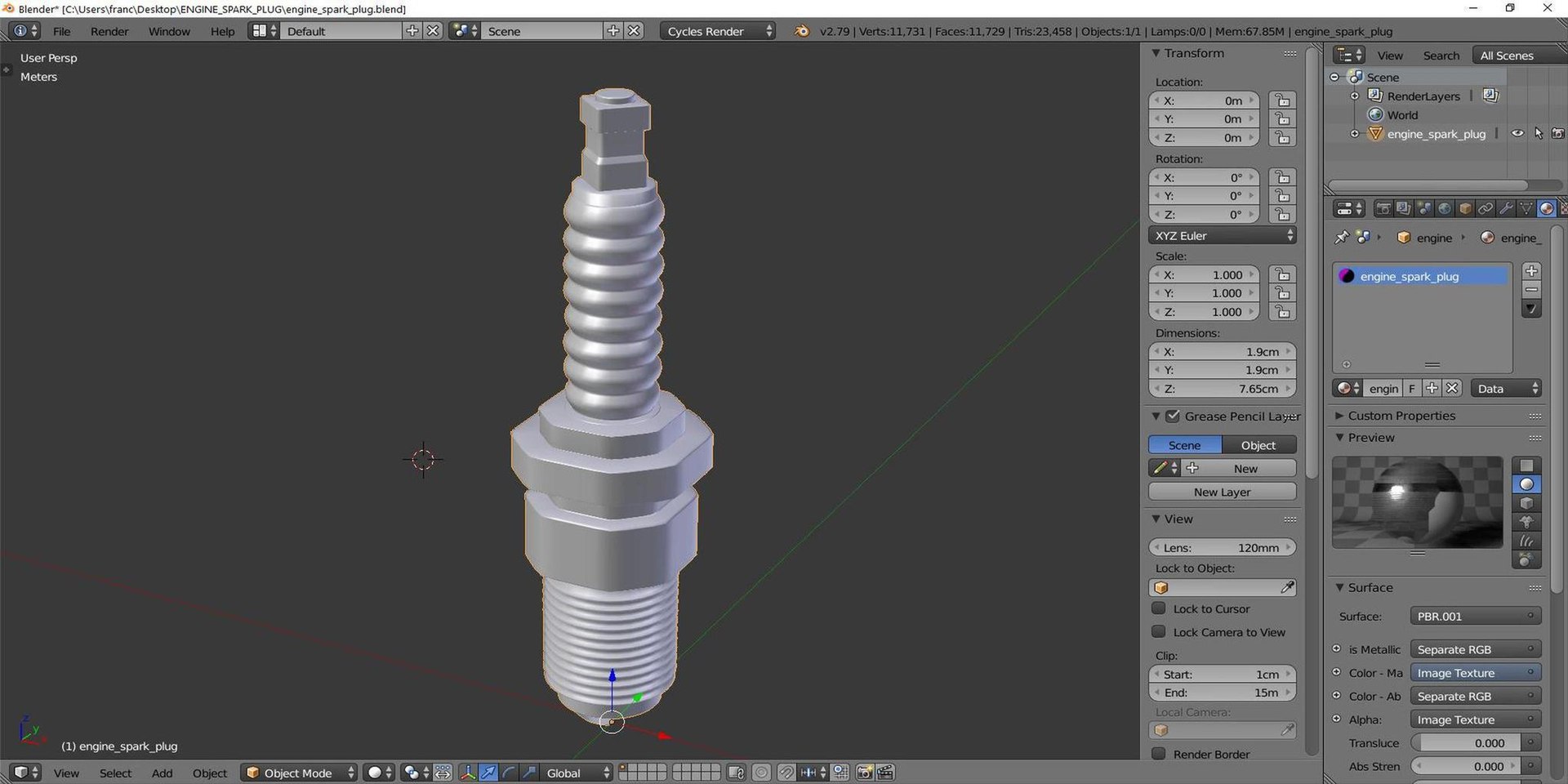 spark plug 3d model