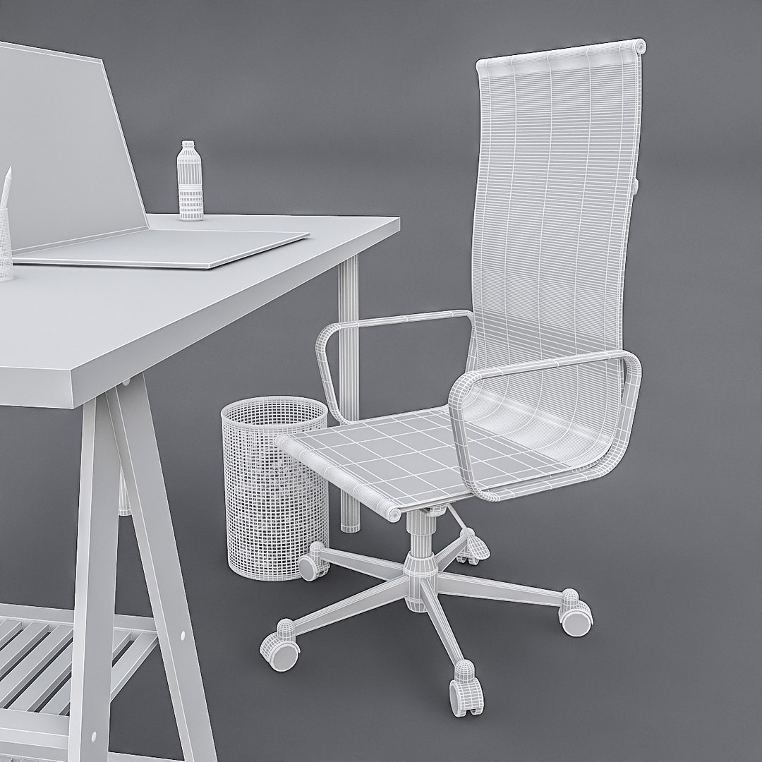 Study Desk 3D Model - TurboSquid 1548457