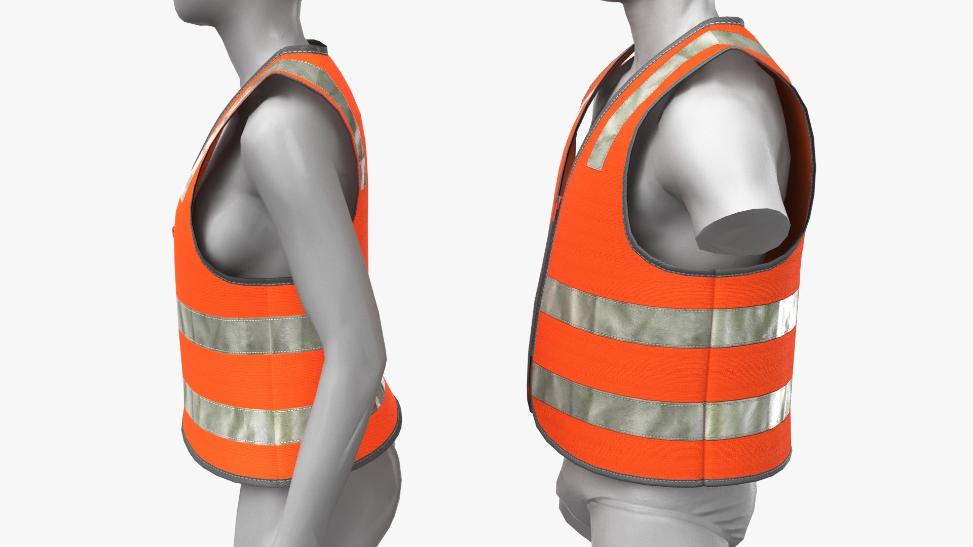 Safety Vest - Standard Orange - Male And Female 3D Model - TurboSquid ...