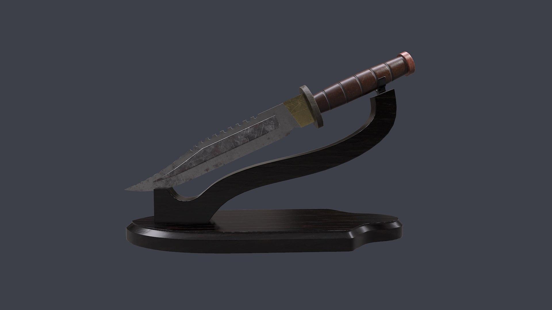 Survival Knife Stand 3d Model