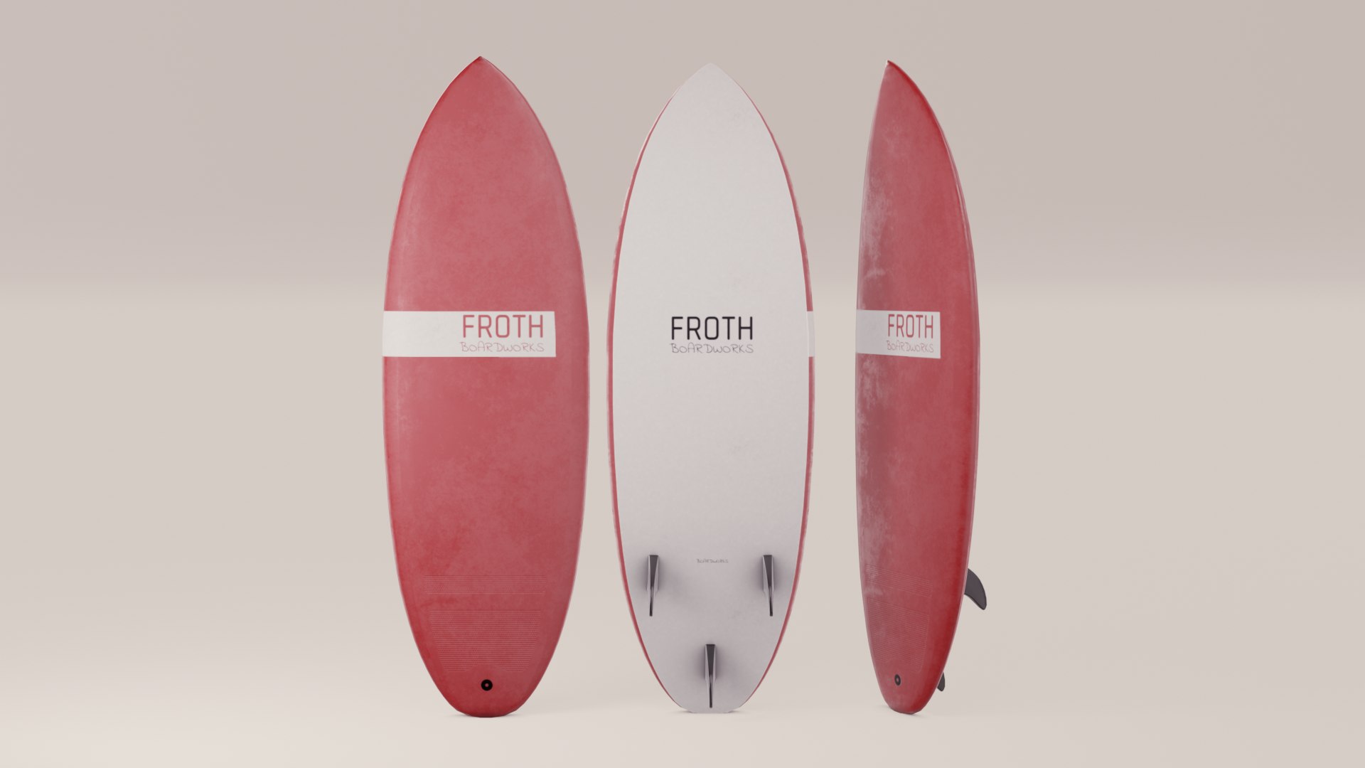 3D Red Serf Board - TurboSquid 1592673