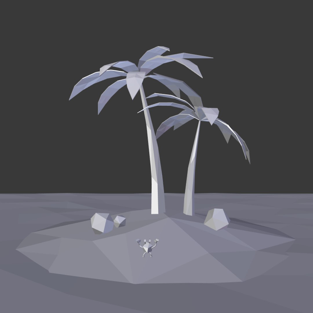 3d Model Palm Stones Design