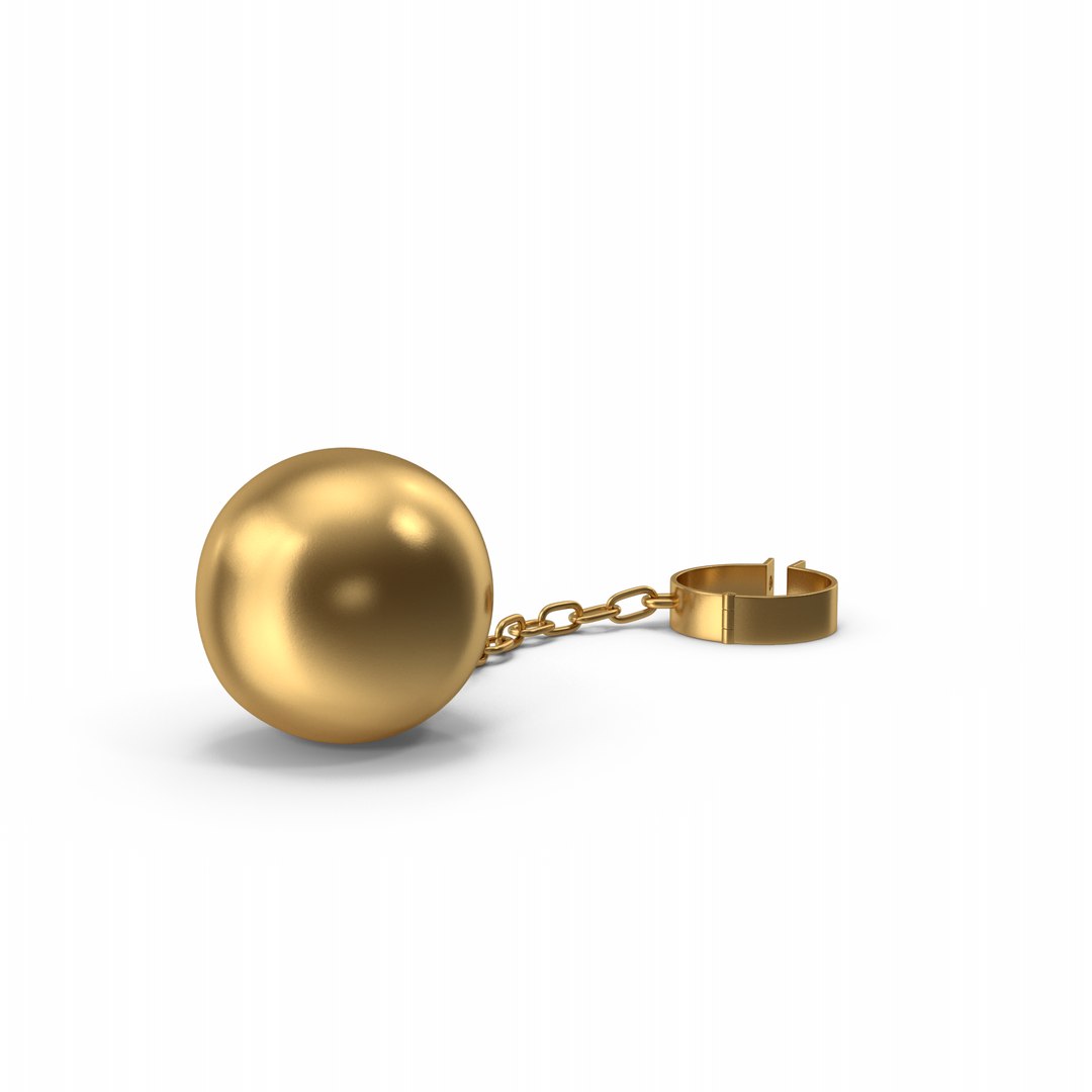 3D Gold Ball And Chain Model - TurboSquid 1985666