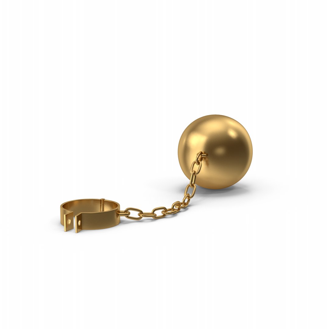 3D Gold Ball And Chain Model - TurboSquid 1985666