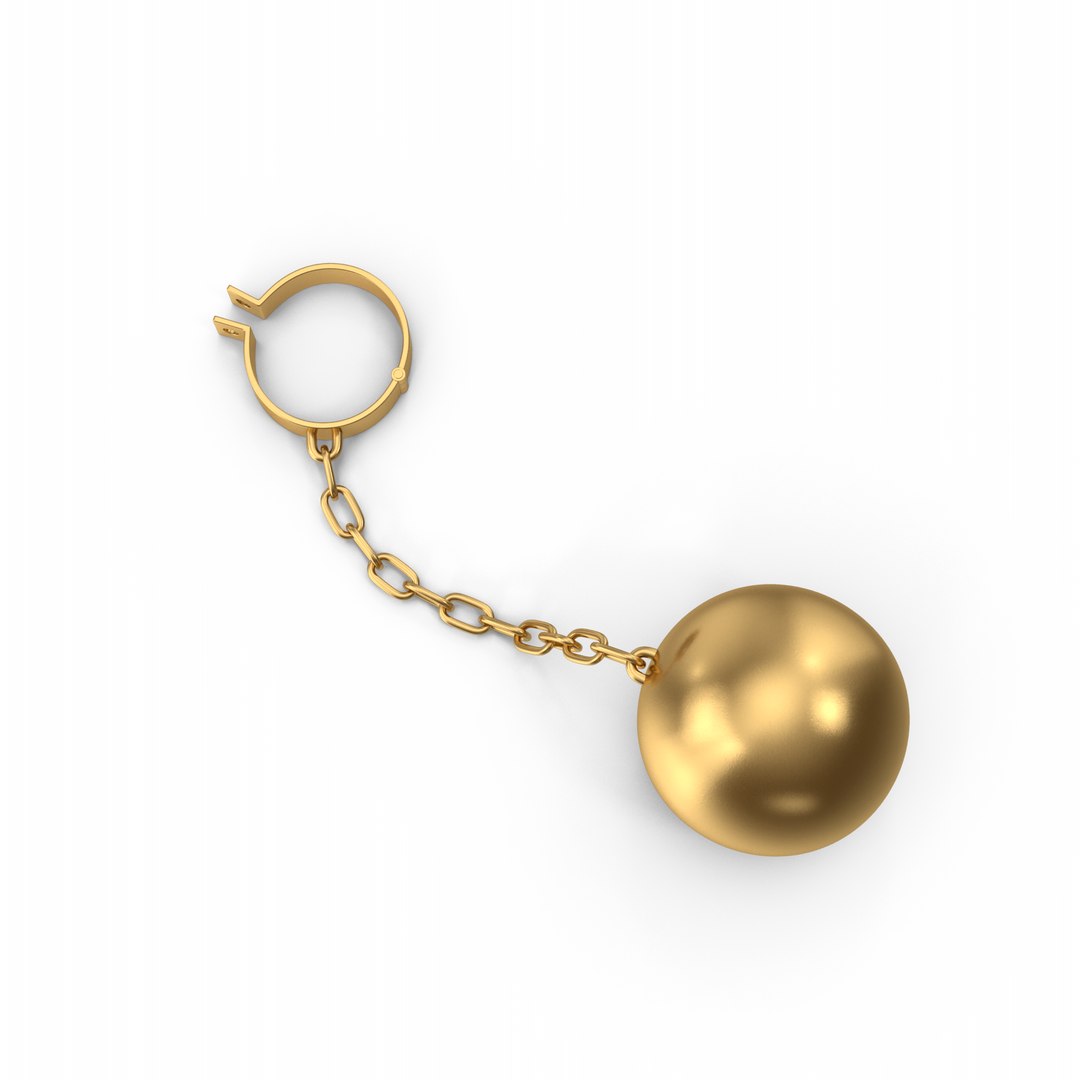 3D Gold Ball And Chain Model - TurboSquid 1985666