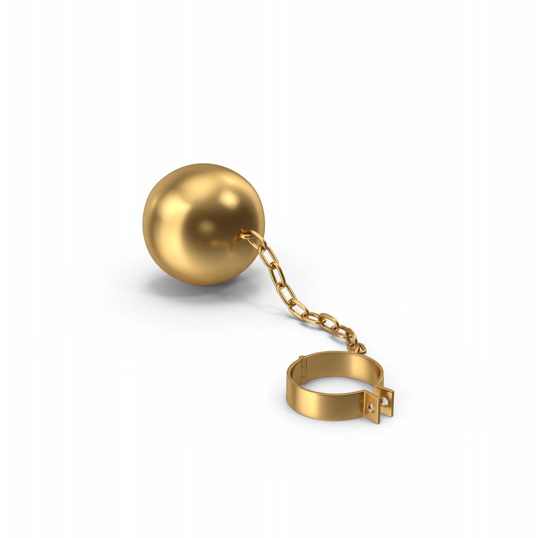 3D Gold Ball And Chain Model - TurboSquid 1985666