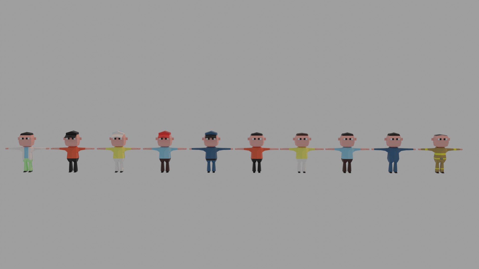 Lowpoly Cartoon Game Character Pack 3D model - TurboSquid 2034633