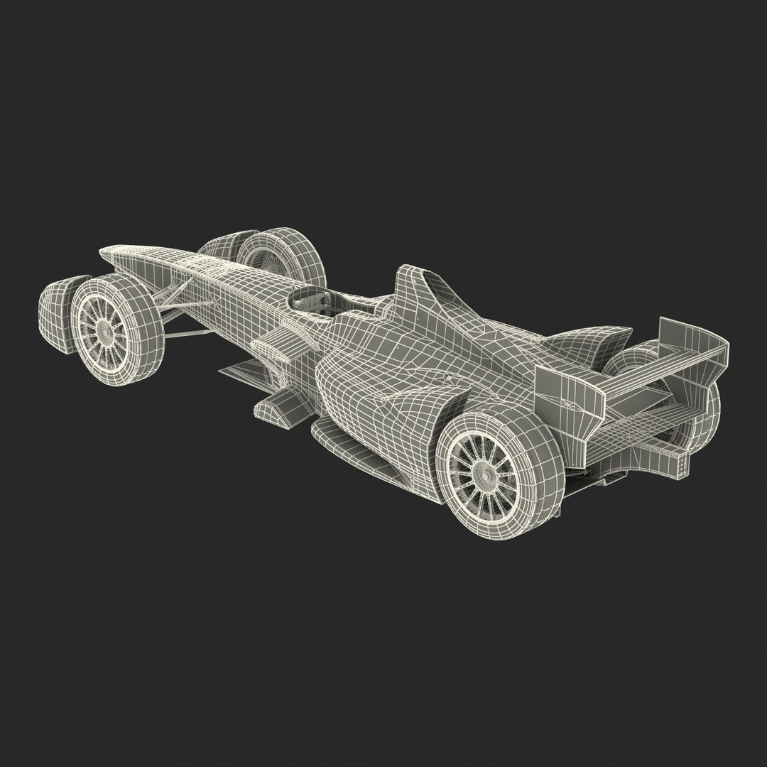 formula e race car 3d model