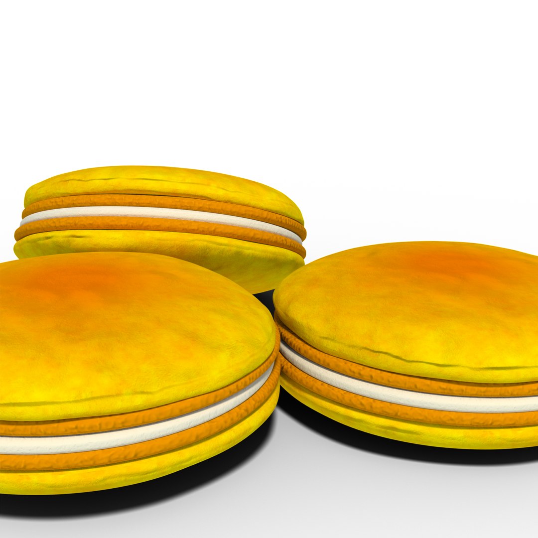 3D Yellow Macaron - TurboSquid 2090651