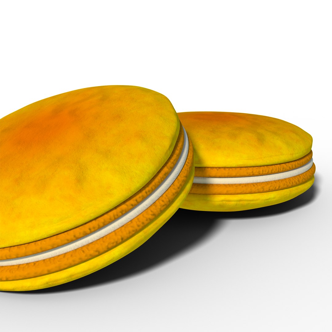 3D Yellow Macaron - TurboSquid 2090651