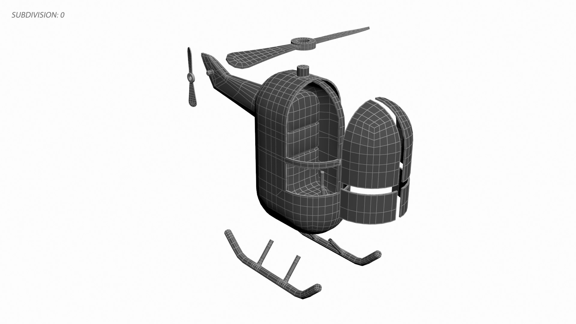 Cartoon Copter Model - TurboSquid 1858299