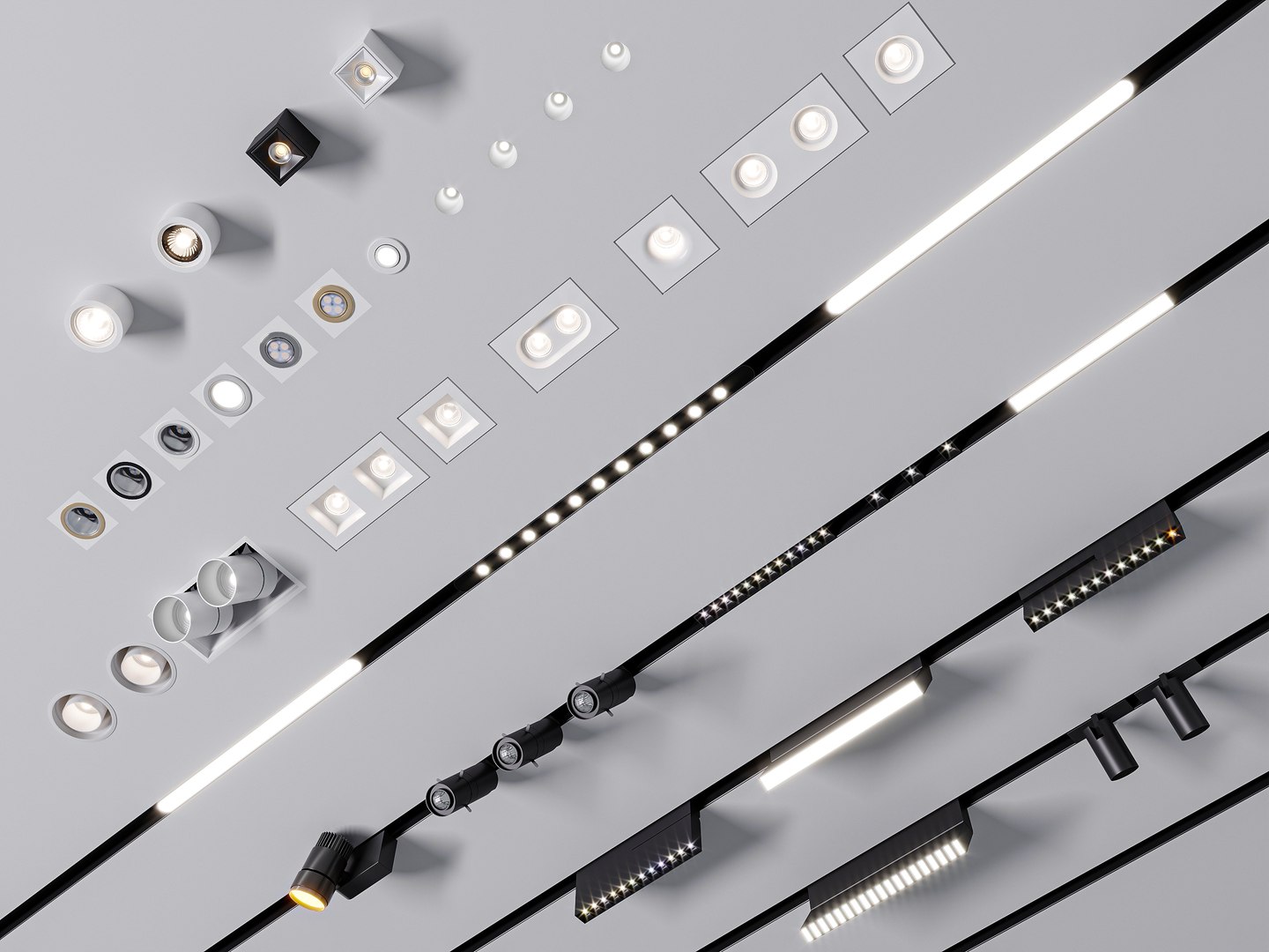 Spotlight Collection led strip ceiling light 3D model 3D model 3D ...