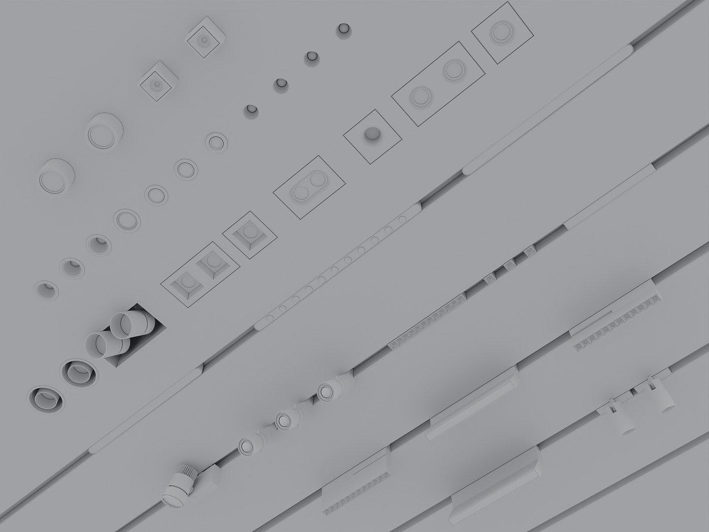 Spotlight Collection led strip ceiling light 3D model 3D model 3D ...