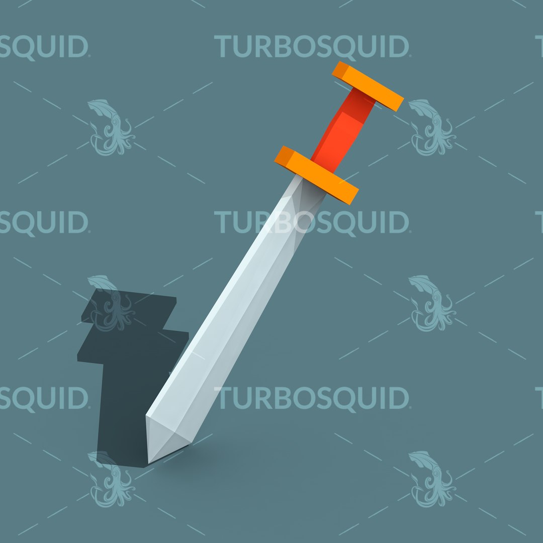 Low Poly Sword Isometric Icon 3D model - TurboSquid 1722075