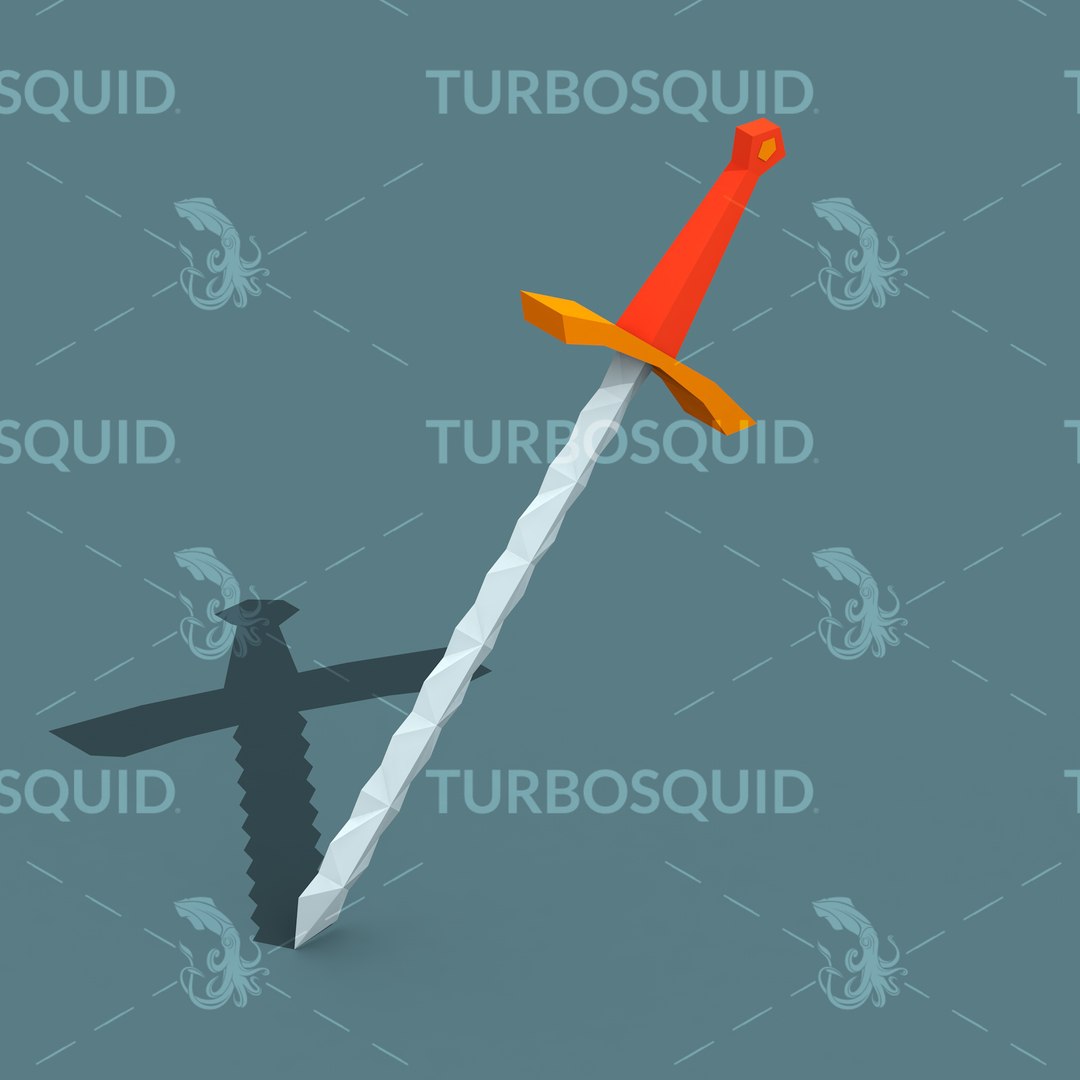Low Poly Sword Isometric Icon 3D model - TurboSquid 1722075