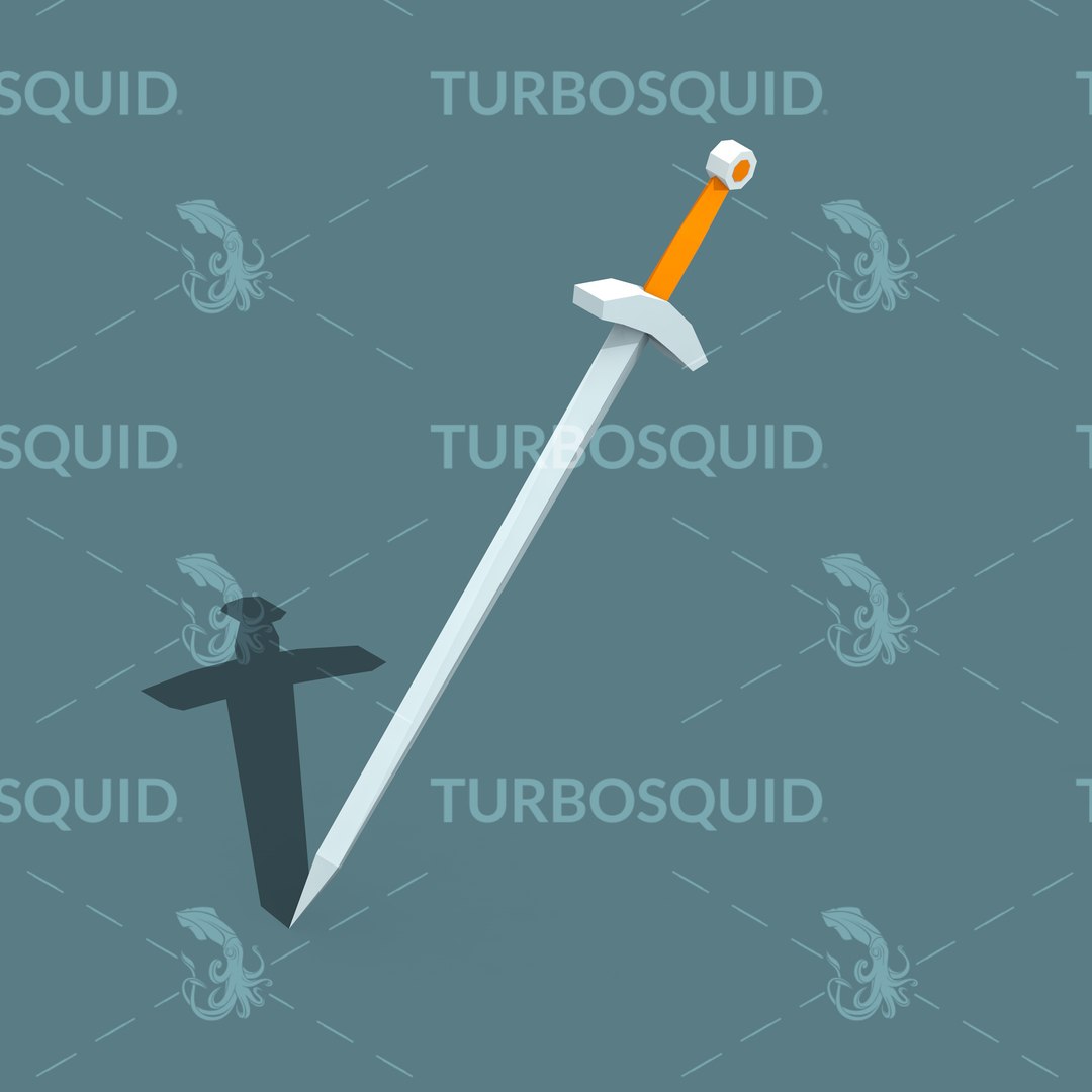 Low Poly Sword Isometric Icon 3D model - TurboSquid 1722075
