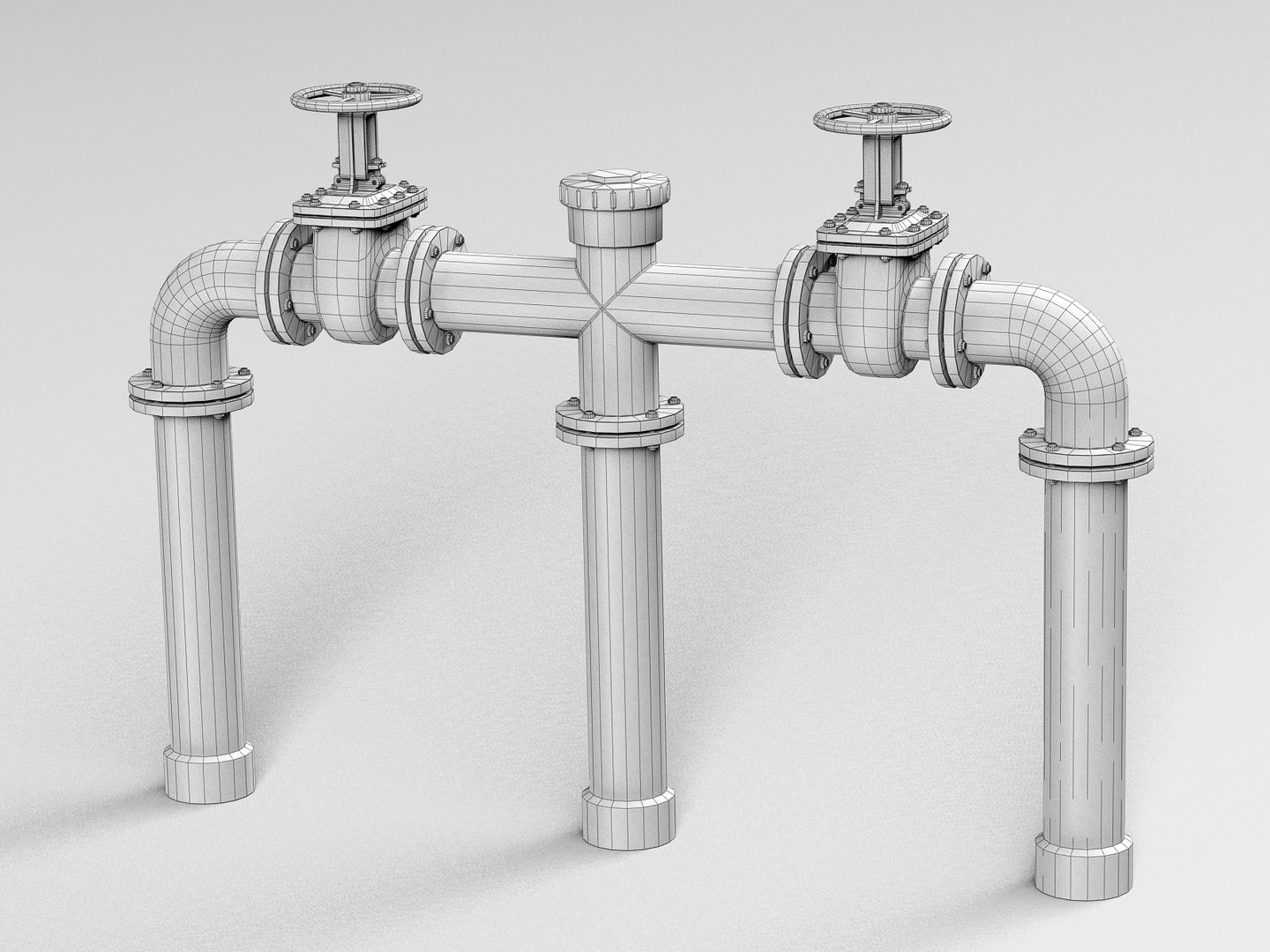 3D Industrial Pipe Assembly - TurboSquid 1513658