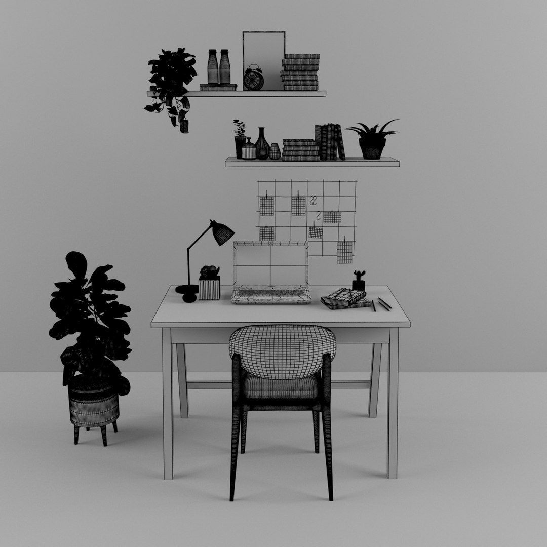 Work Table 3D Model - TurboSquid 1344867