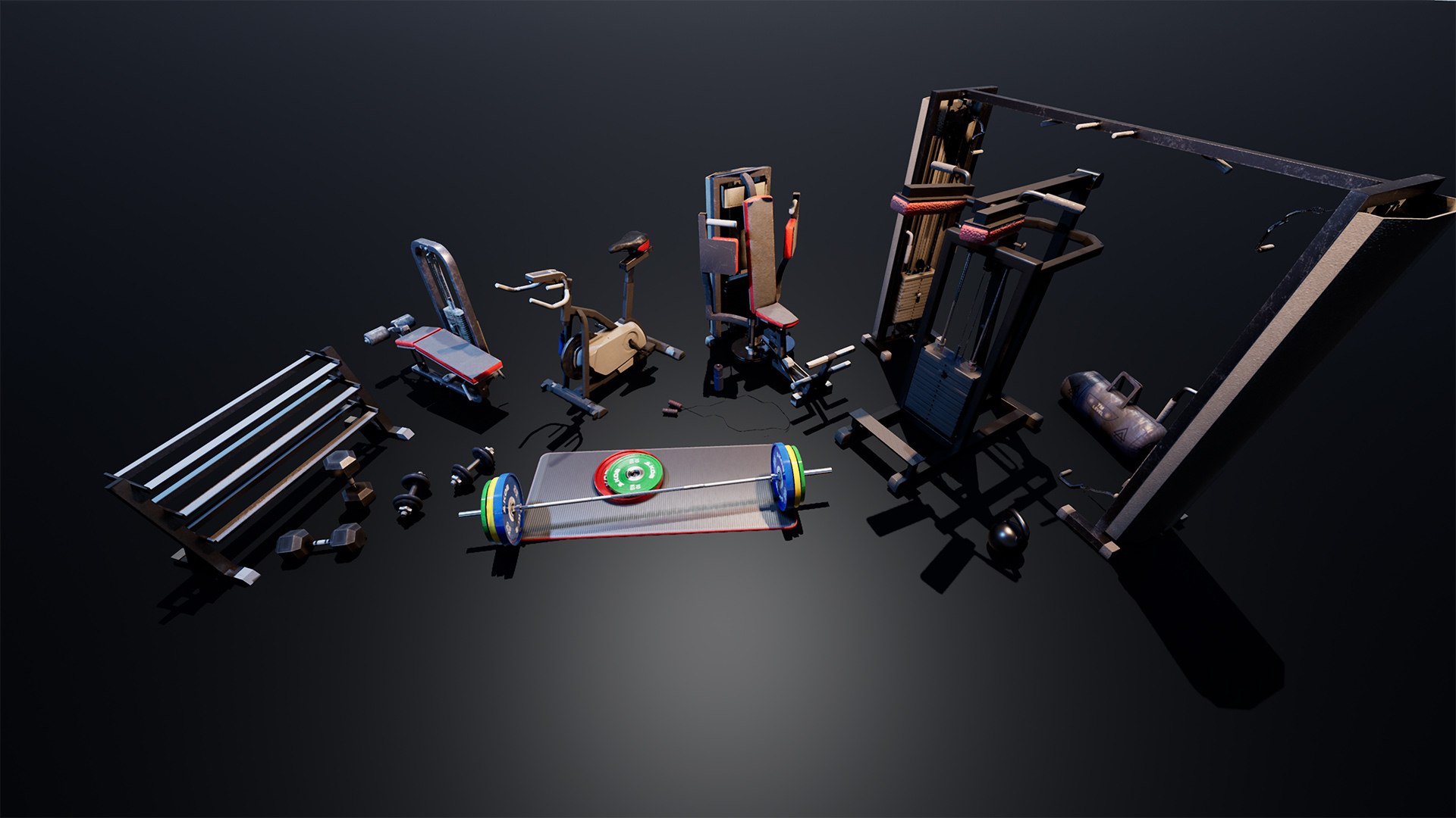 Gym Prop Package 3D Model - TurboSquid 1984519