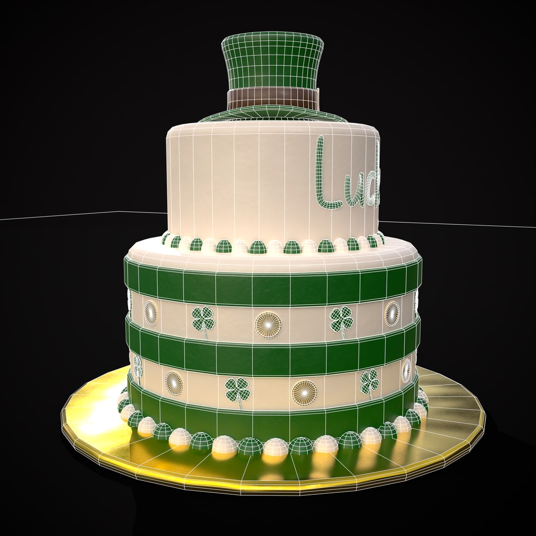 Lucky Tiered Clover Cake 3D model - TurboSquid 2045678
