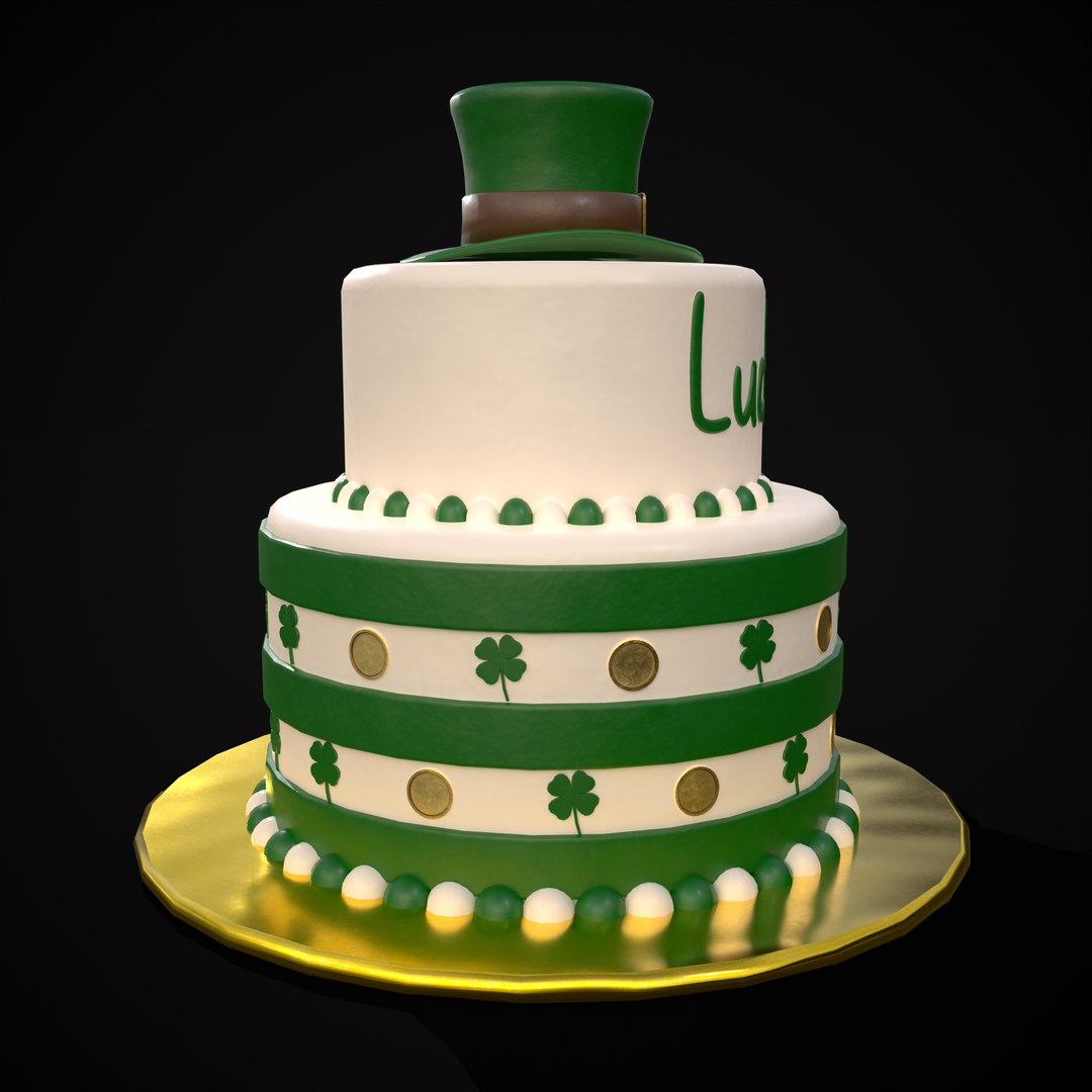 Lucky Tiered Clover Cake 3D Model - TurboSquid 2045678